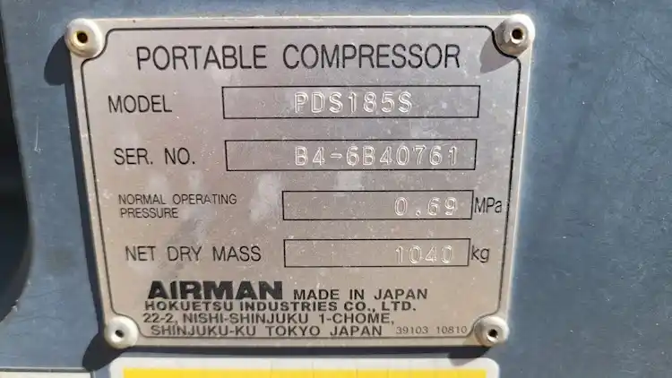 Airman PDS 185S for sale $9,800 | Machinery Marketplace | AF232668