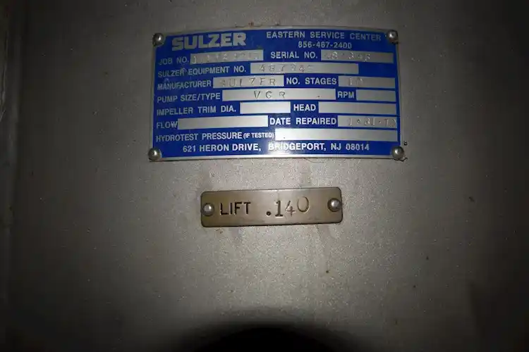 Sulzer VCR 10 Stage for sale $3,500 | Machinery Marketplace | C2C3DFF8