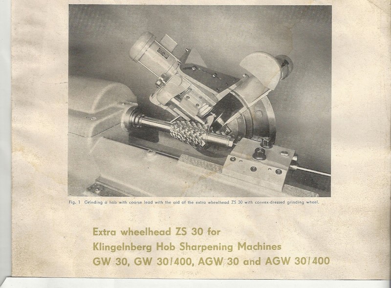 KLINGELNBERG Extra Wheelhead ZS 30 for Klingelnberg Gear Hob Sharpening ...